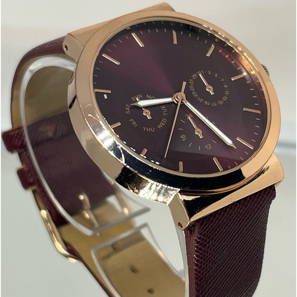 Accutime | Accessories | Accutime A Beautiful Burgundy Color Adjustable ...